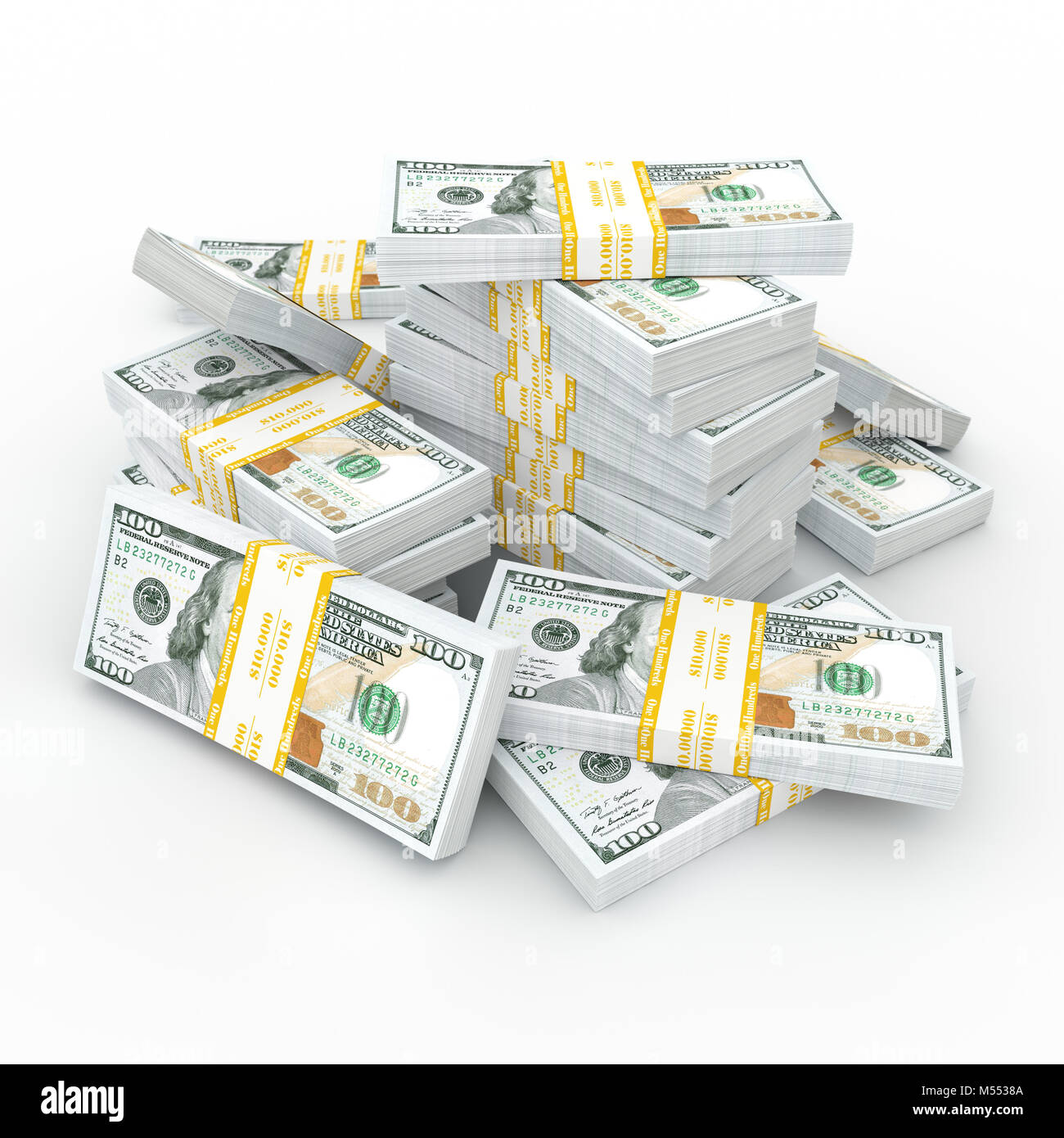 3d rendering lots of packs of US dollars Stock Photo - Alamy