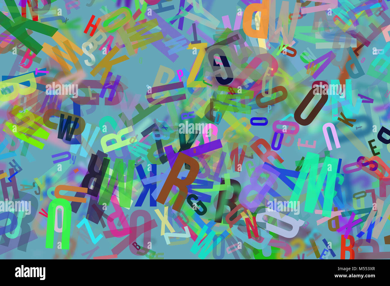 Colorful & blur alphabets letters from A to Z, word cloud for education ...