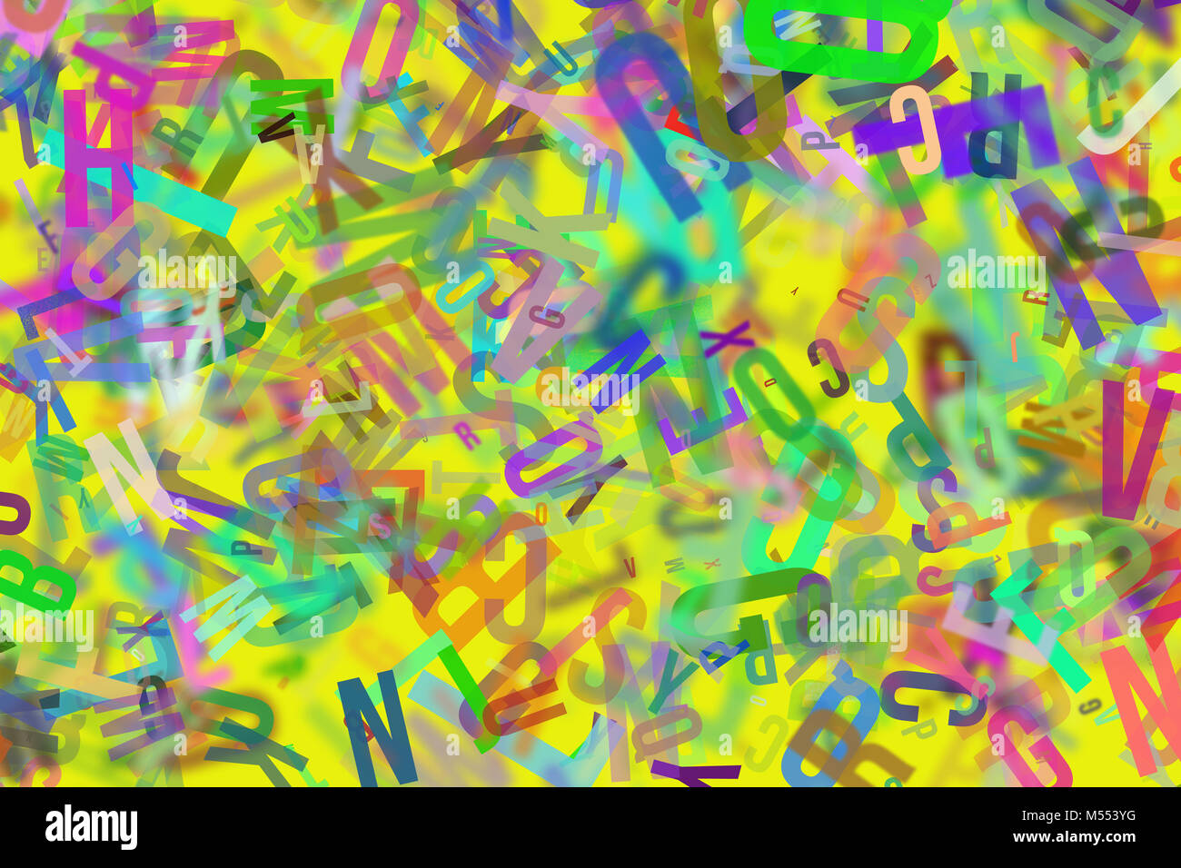 Colorful & blur alphabets letters from A to Z, word cloud for education ...