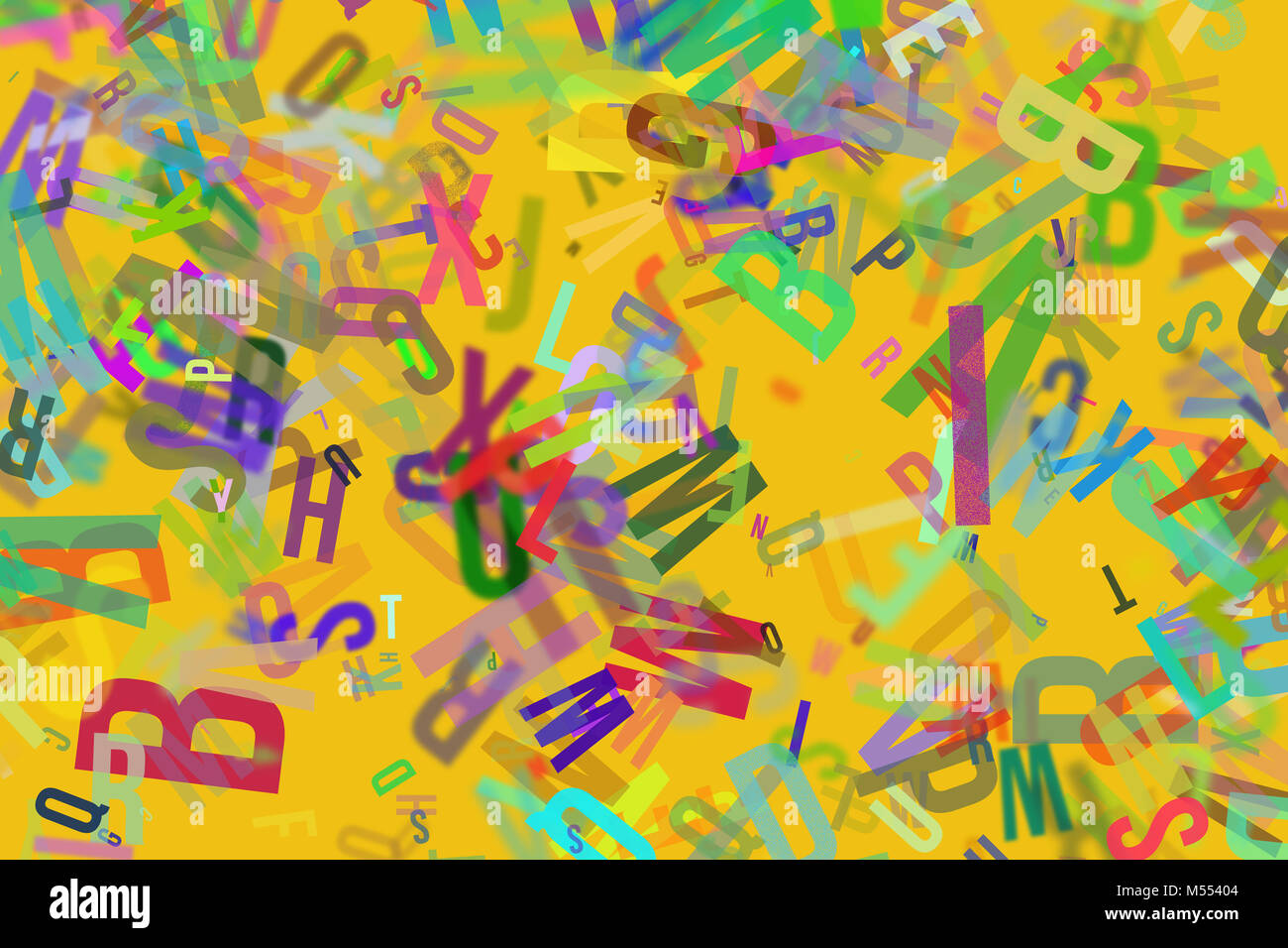 Colorful & blur alphabets letters from A to Z, word cloud for education ...