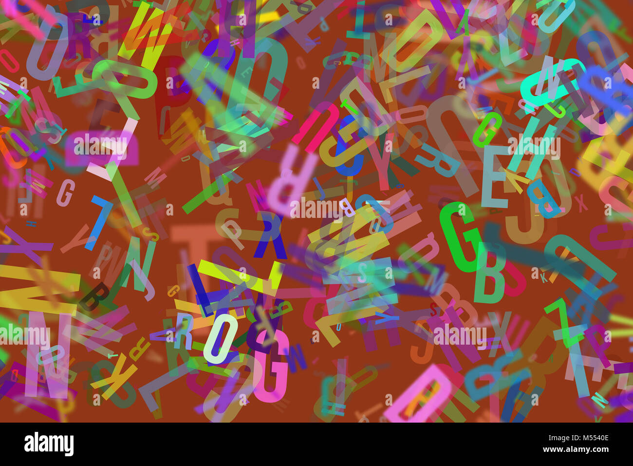 Colorful & blur alphabets letters from A to Z, word cloud for education ...