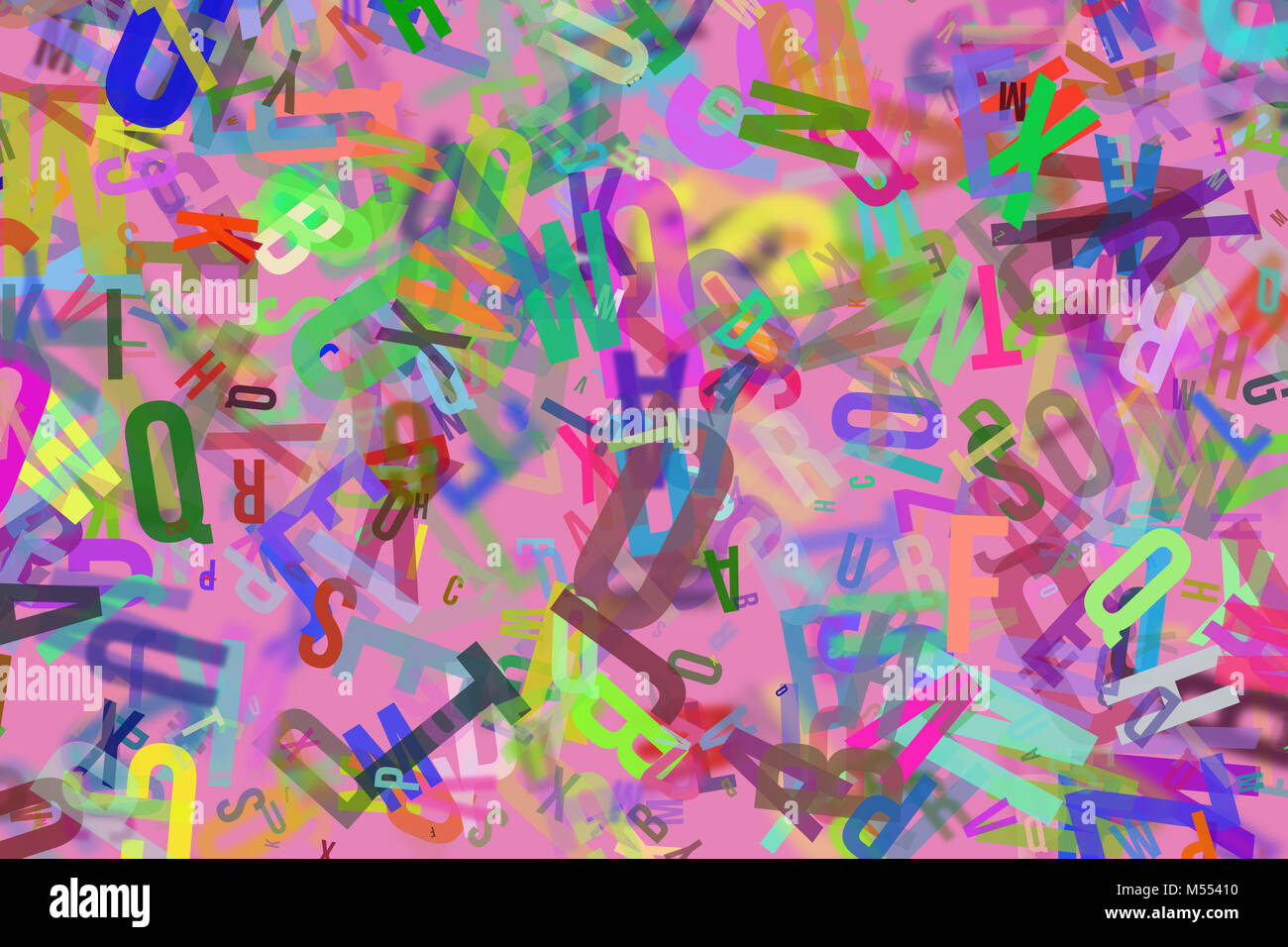 Colorful & blur alphabets letters from A to Z, word cloud for education ...