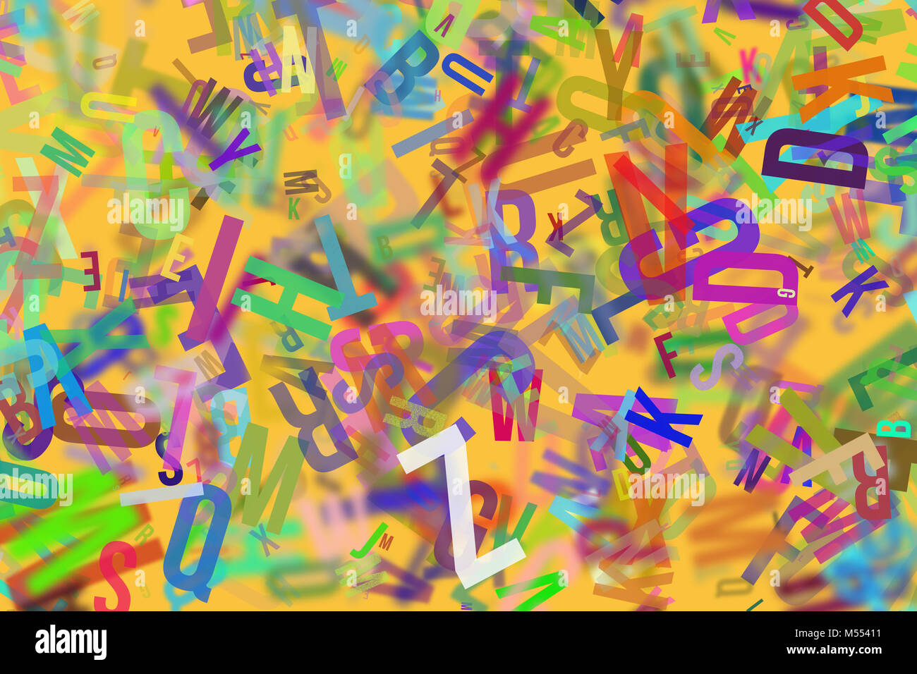 Colorful & blur alphabets letters from A to Z, word cloud for education ...
