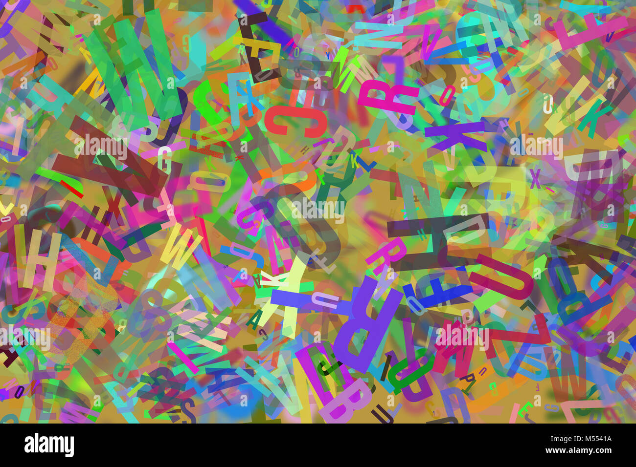 Colorful & blur alphabets letters from A to Z, word cloud for education ...