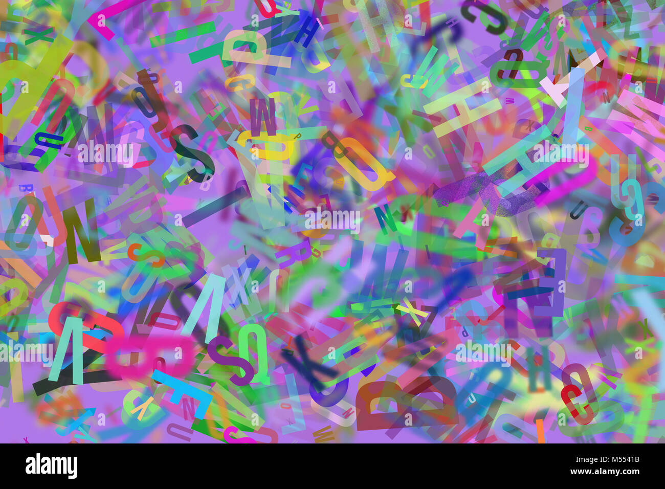 Colorful & blur alphabets letters from A to Z, word cloud for education ...