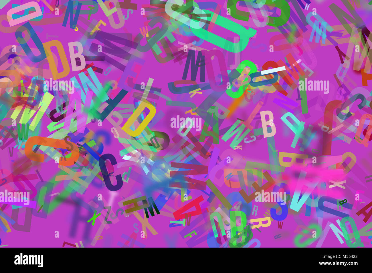 Colorful & blur alphabets letters from A to Z, word cloud for education ...