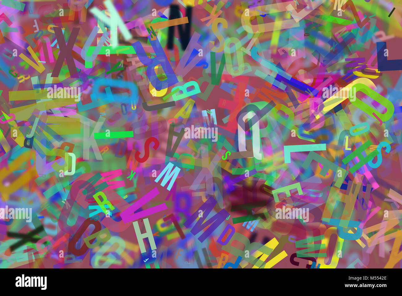 Colorful & blur alphabets letters from A to Z, word cloud for education ...