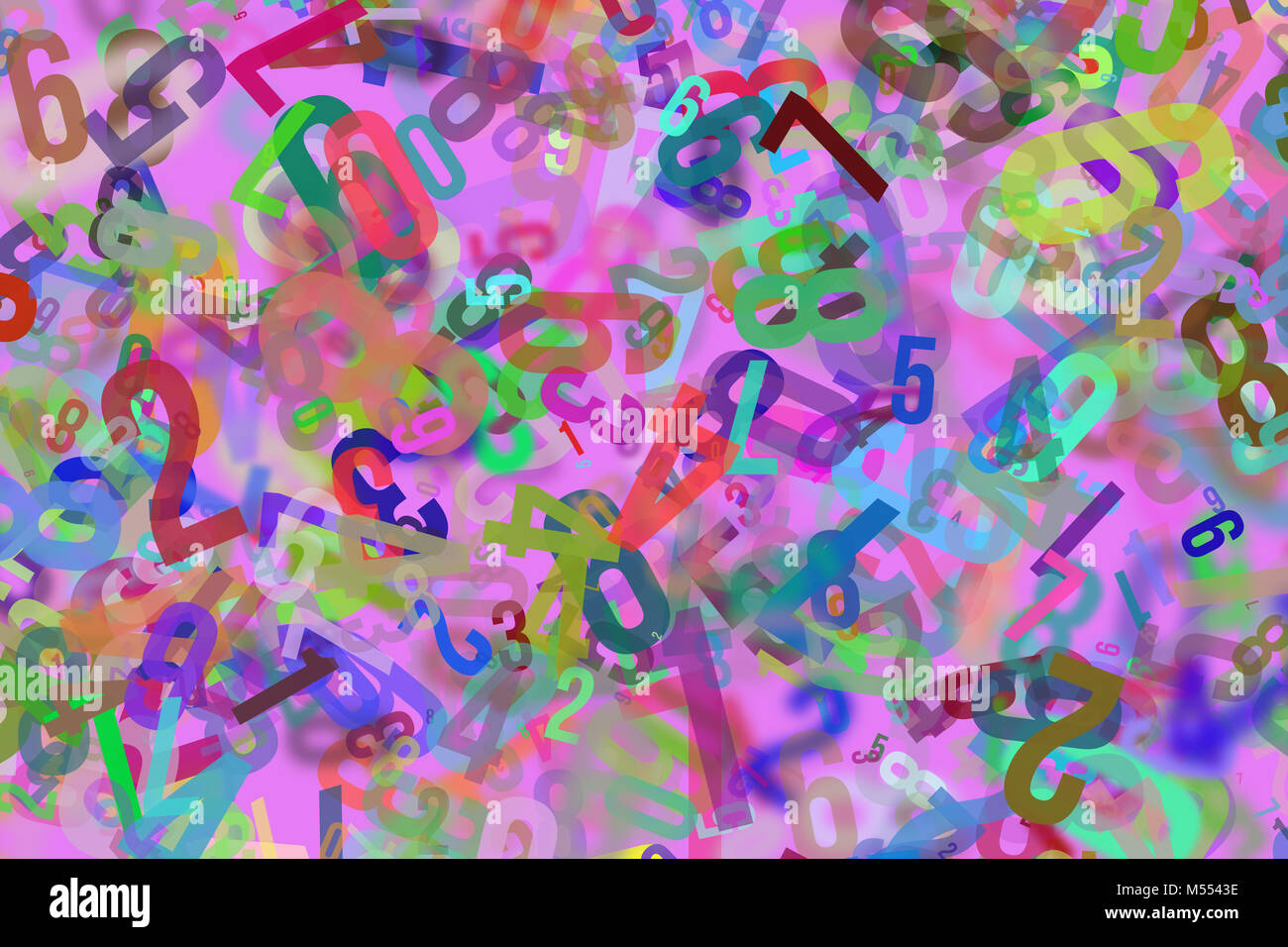 Colorful & blur number from 0 to 9, word cloud for education or ...