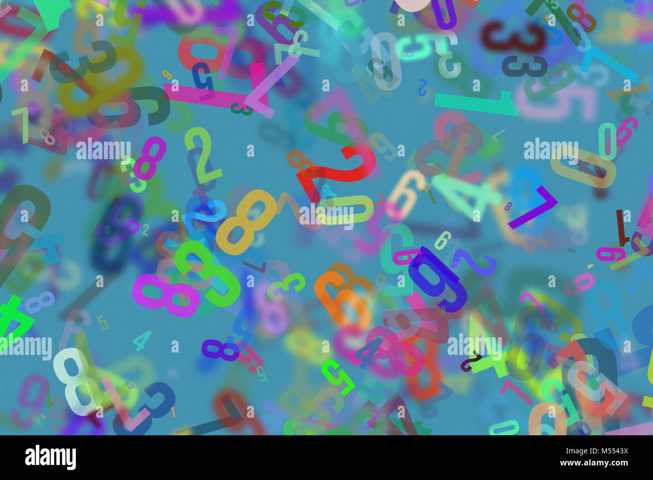 Colorful & blur number from 0 to 9, word cloud for education or ...