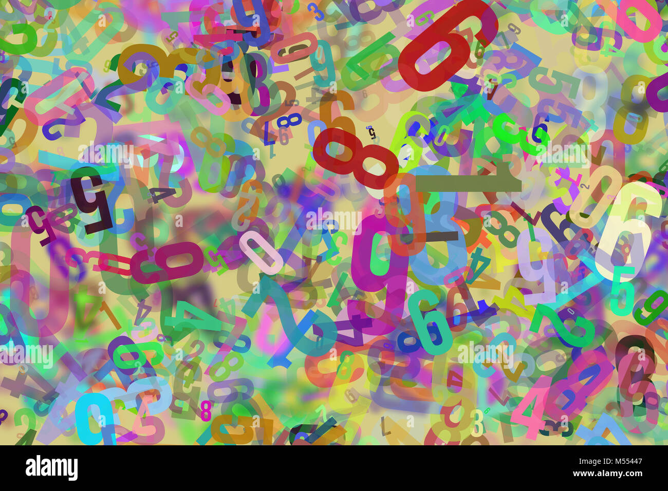 Colorful & blur number from 0 to 9, word cloud for education or ...