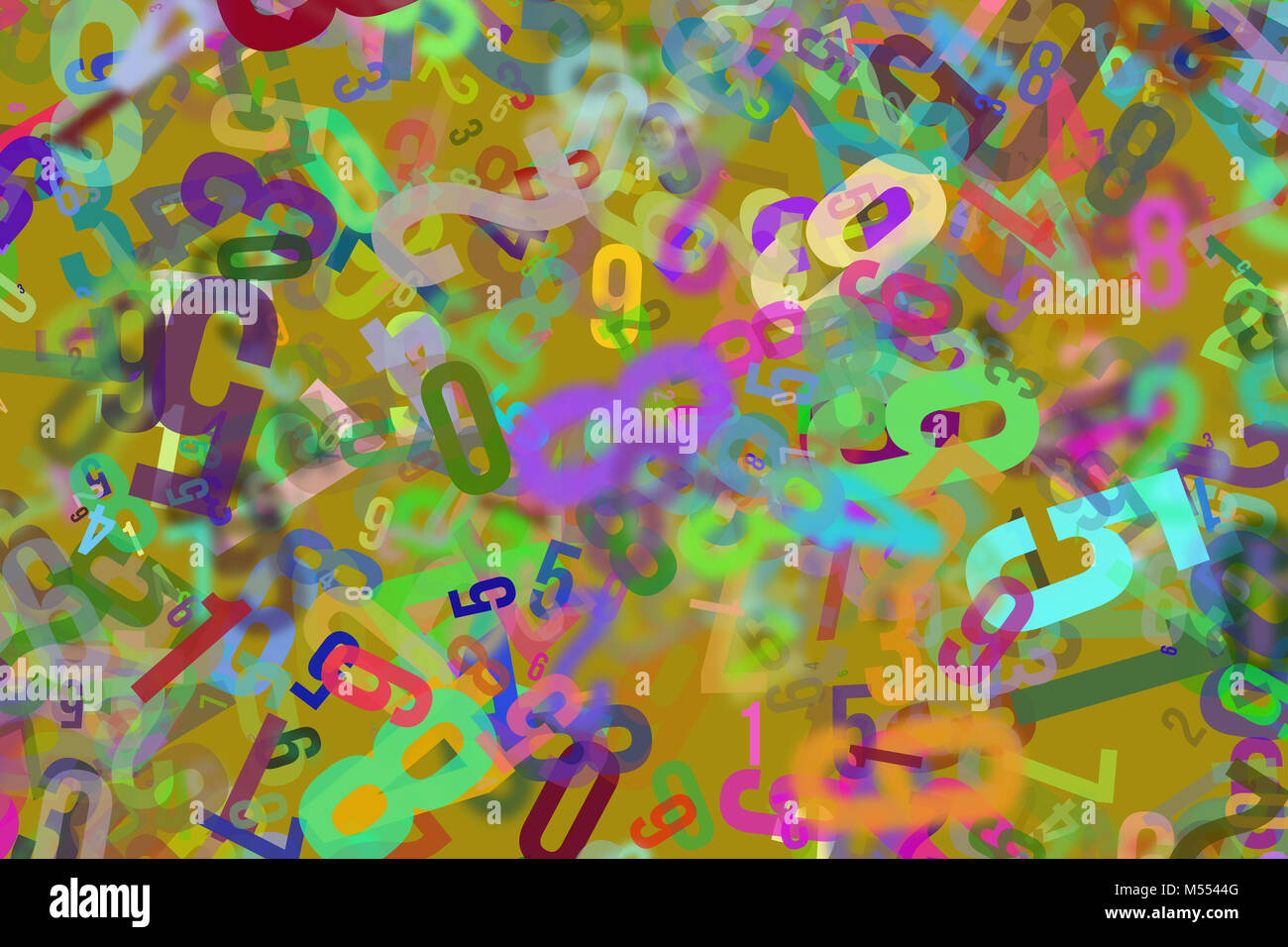 Colorful & blur number from 0 to 9, word cloud for education or ...