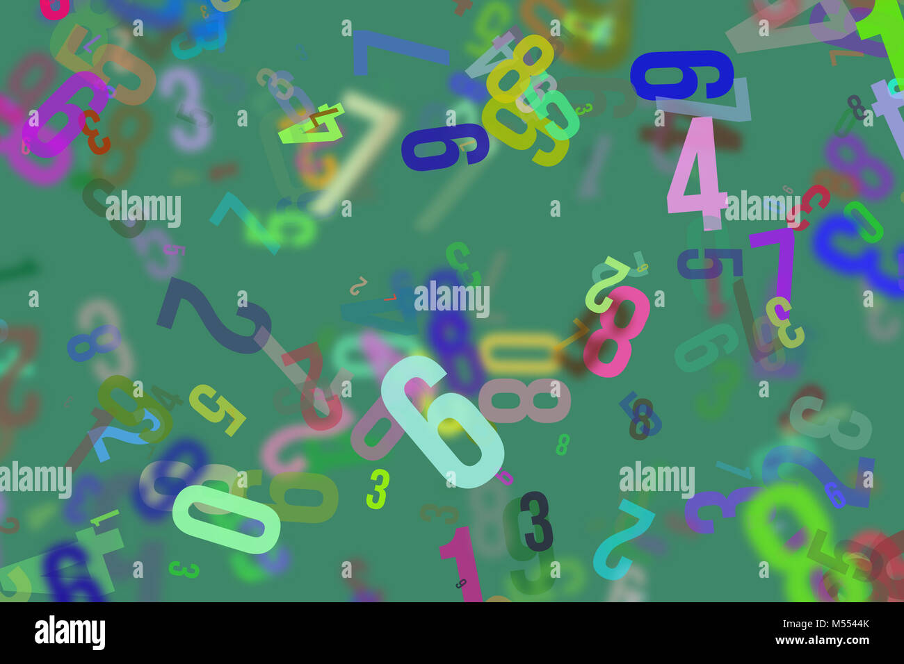 Colorful & blur number from 0 to 9, word cloud for education or ...