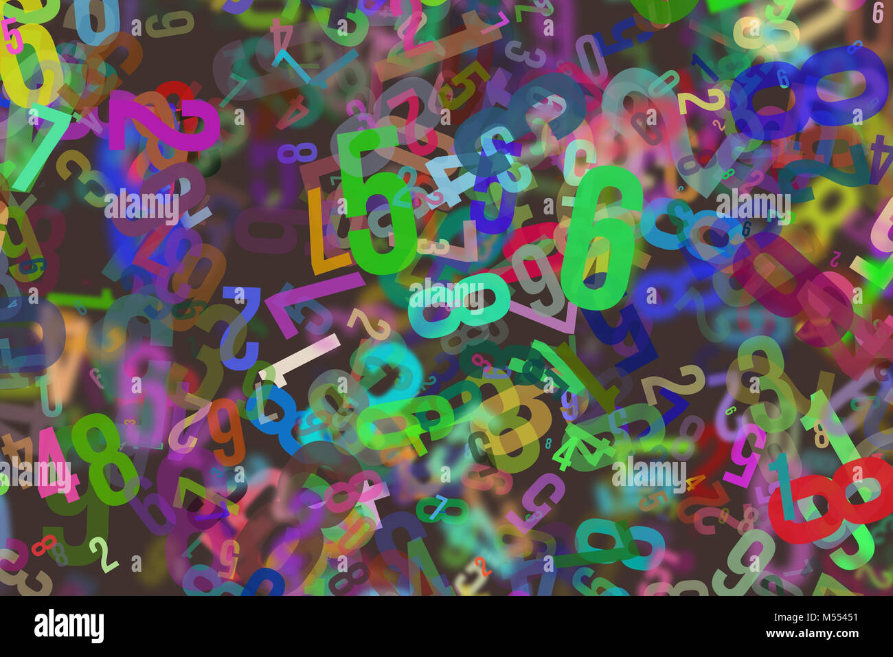 Colorful & blur number from 0 to 9, word cloud for education or ...