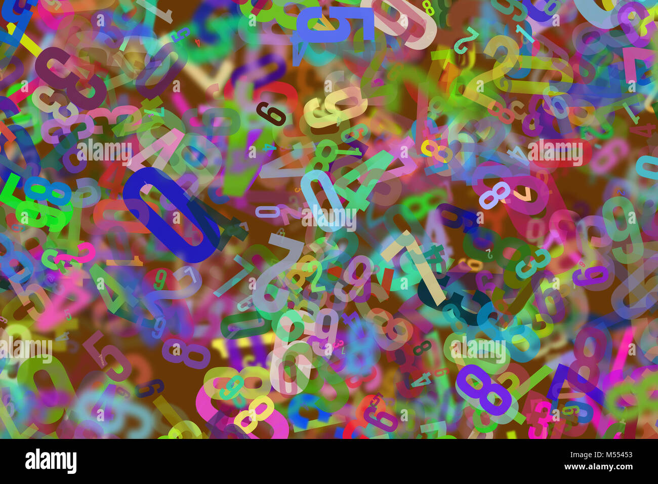 Colorful & blur number from 0 to 9, word cloud for education or ...