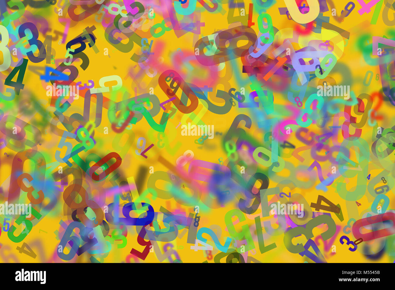 Colorful & blur number from 0 to 9, word cloud for education or ...