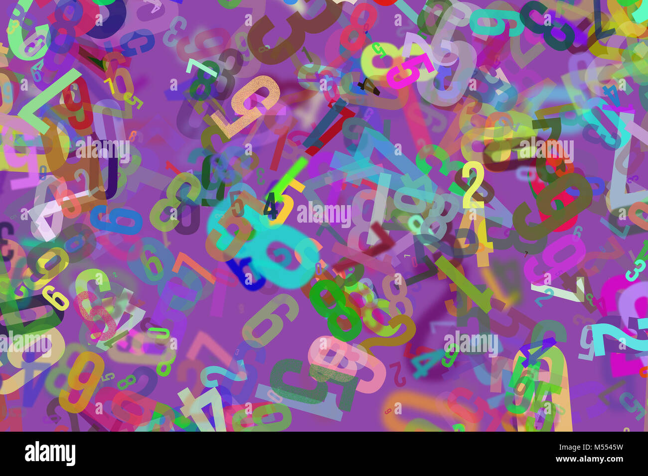 Colorful & blur number from 0 to 9, word cloud for education or ...