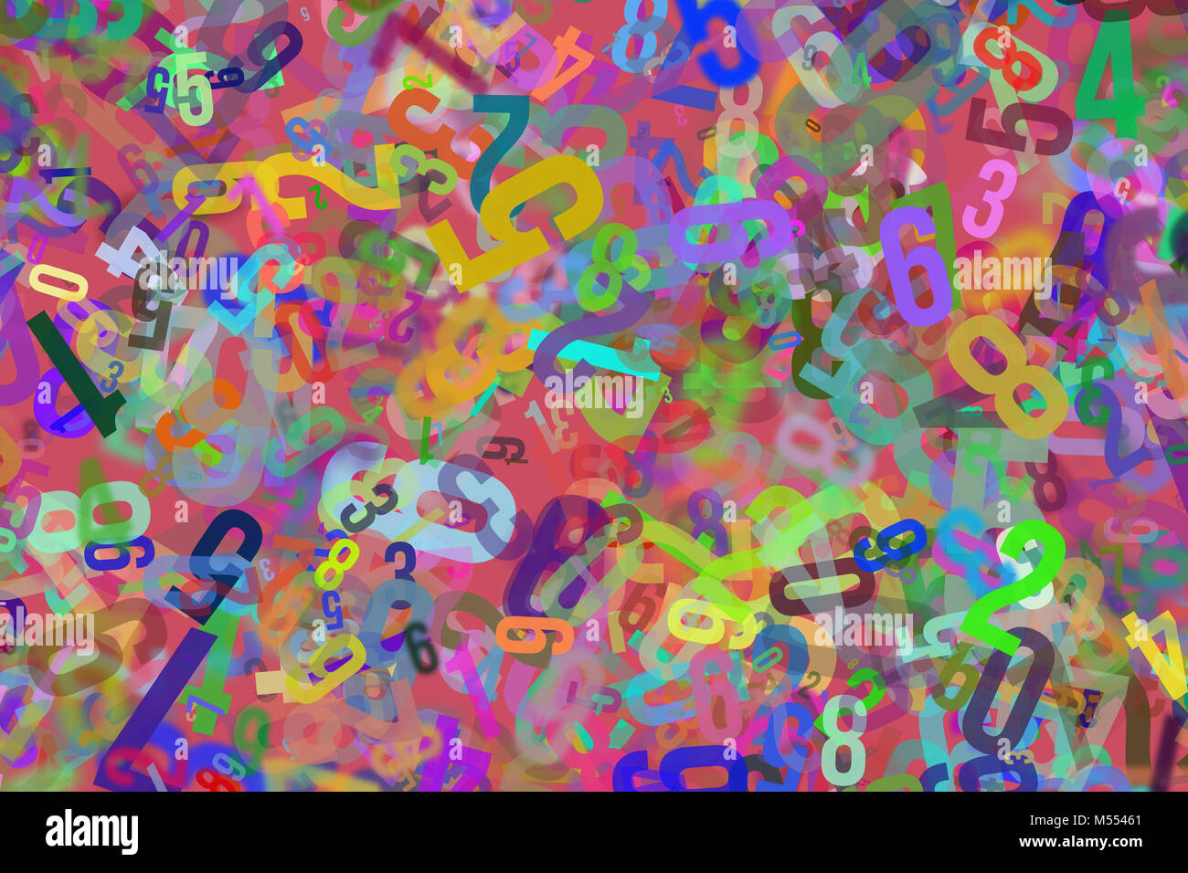 Colorful & blur number from 0 to 9, word cloud for education or ...