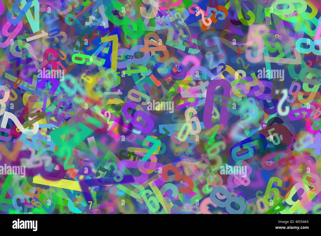 Colorful & blur number from 0 to 9, word cloud for education or ...