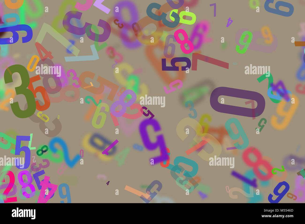 Colorful & blur number from 0 to 9, word cloud for education or ...