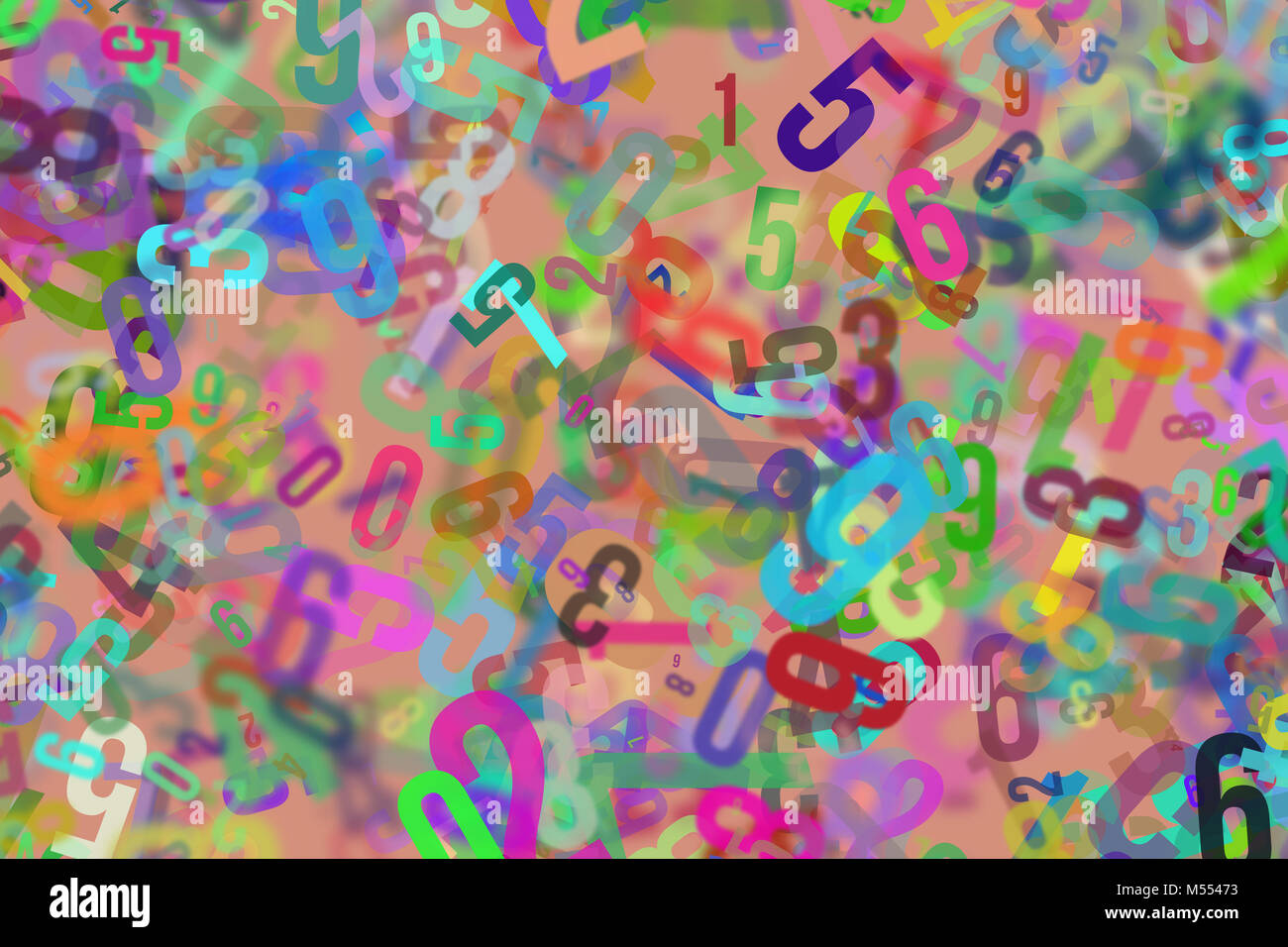 Colorful & blur number from 0 to 9, word cloud for education or ...