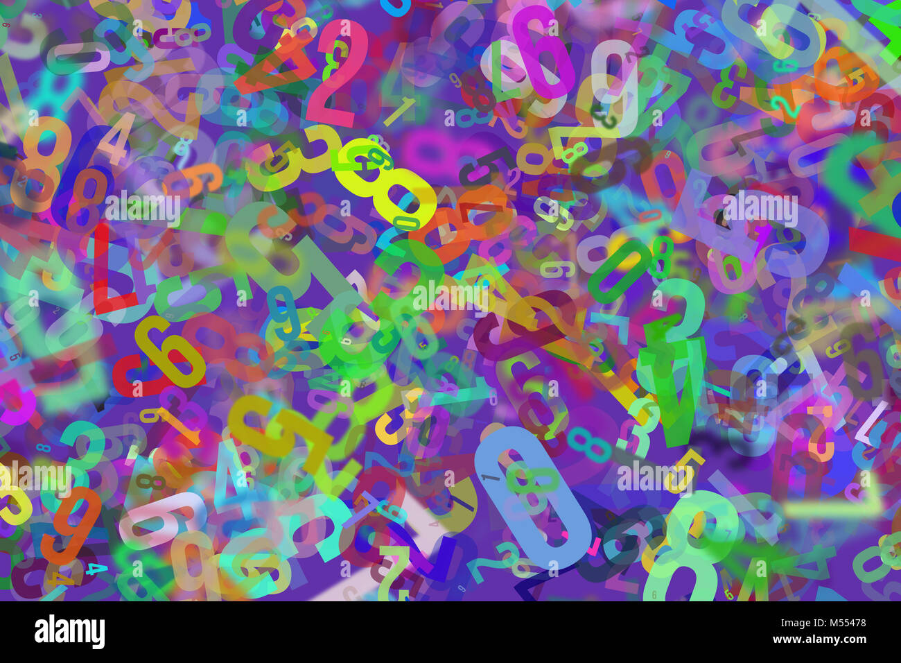 Colorful & blur number from 0 to 9, word cloud for education or ...