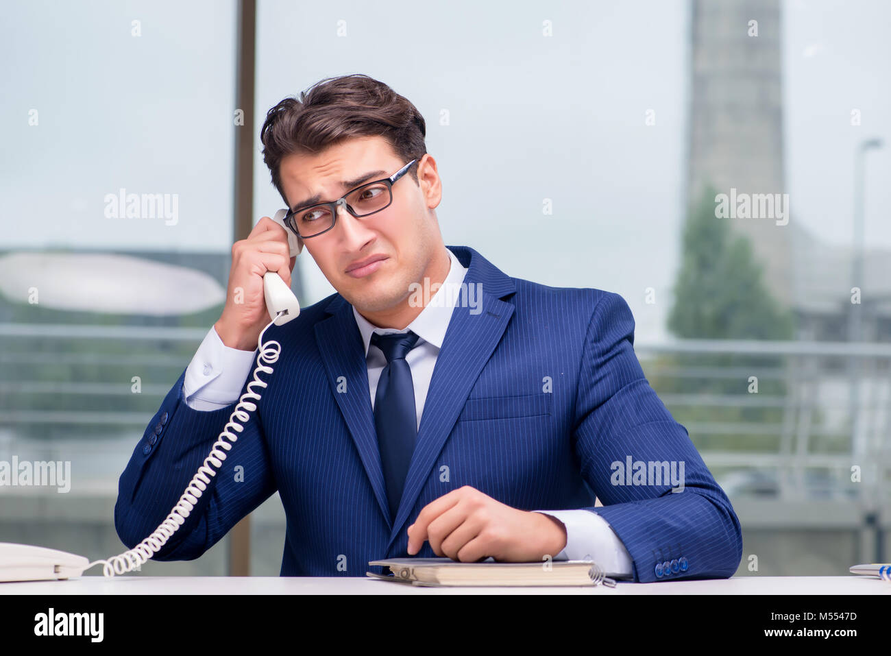 Angry call center employee yelling at customer Stock Photo - Alamy