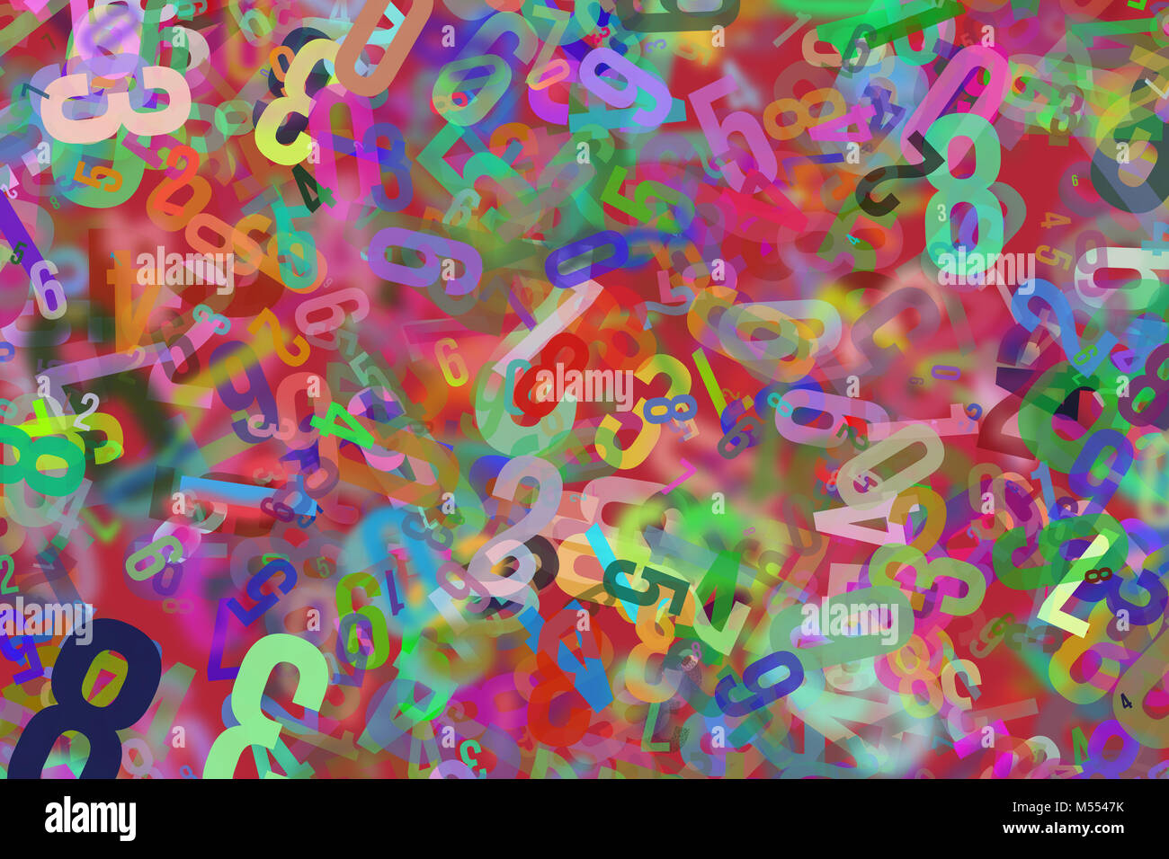 Colorful & blur number from 0 to 9, word cloud for education or ...