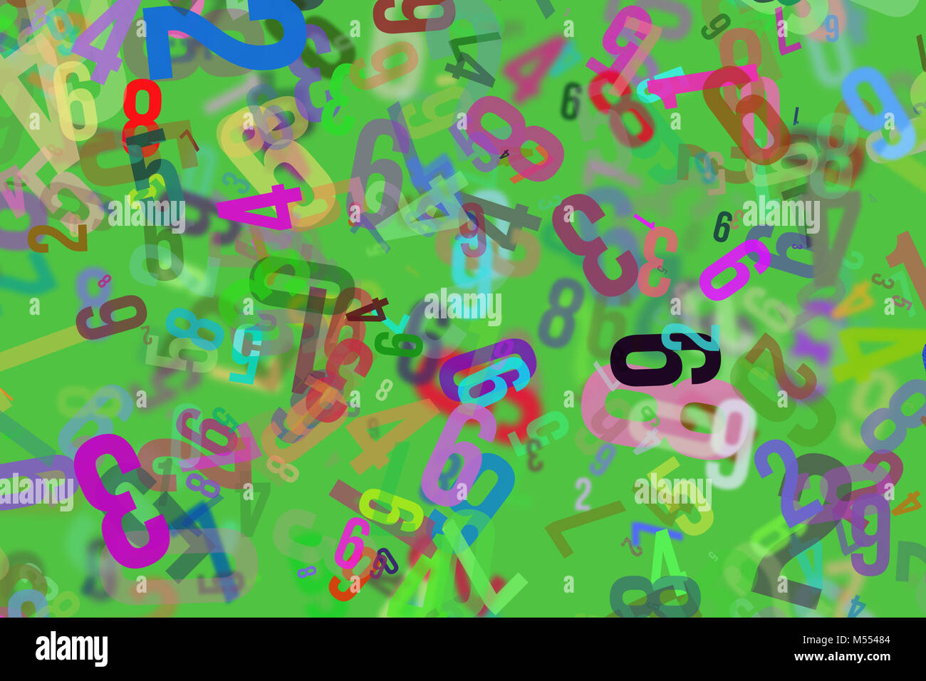 Colorful & blur number from 0 to 9, word cloud for education or ...