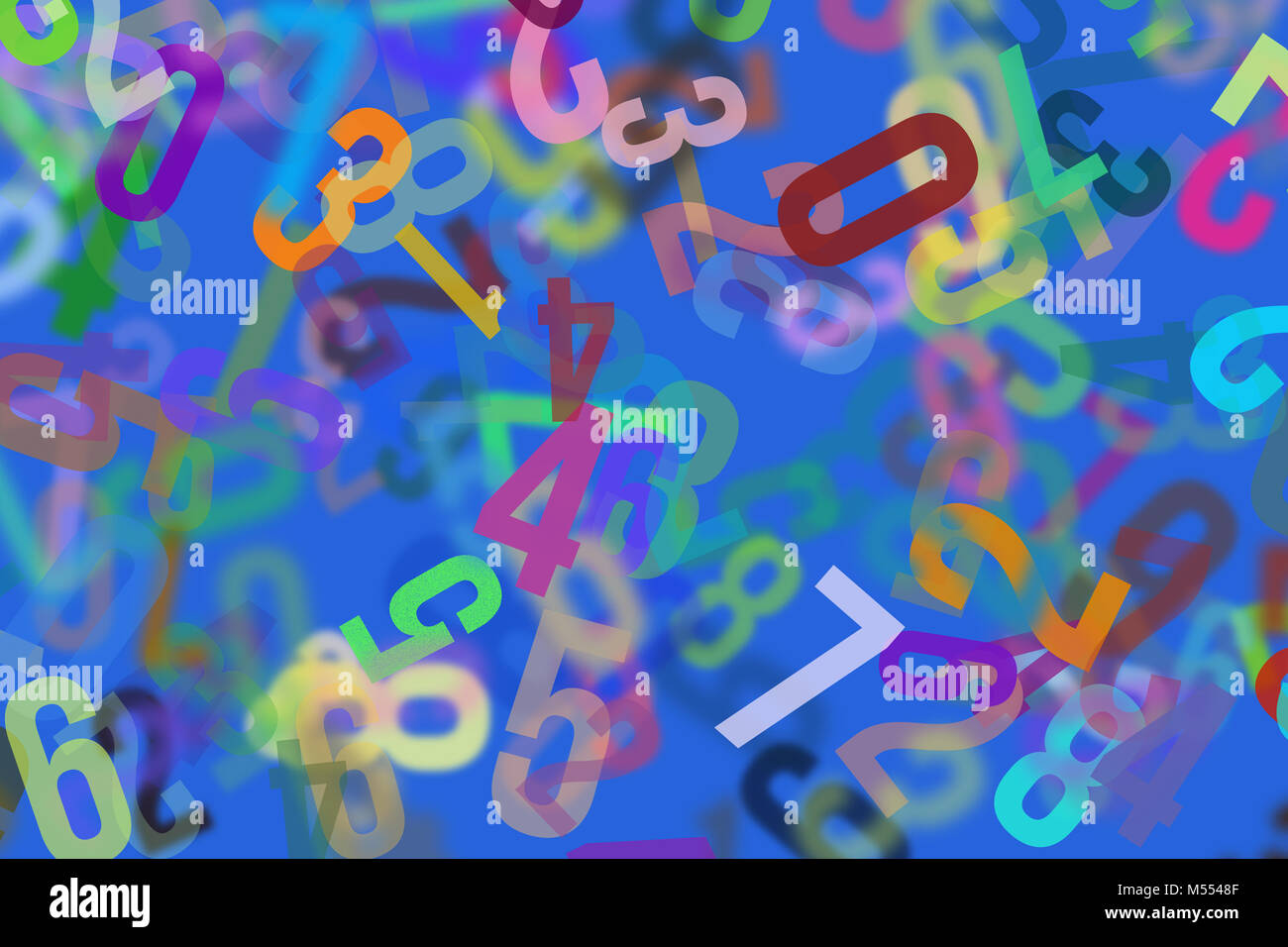 Colorful & blur number from 0 to 9, word cloud for education or ...