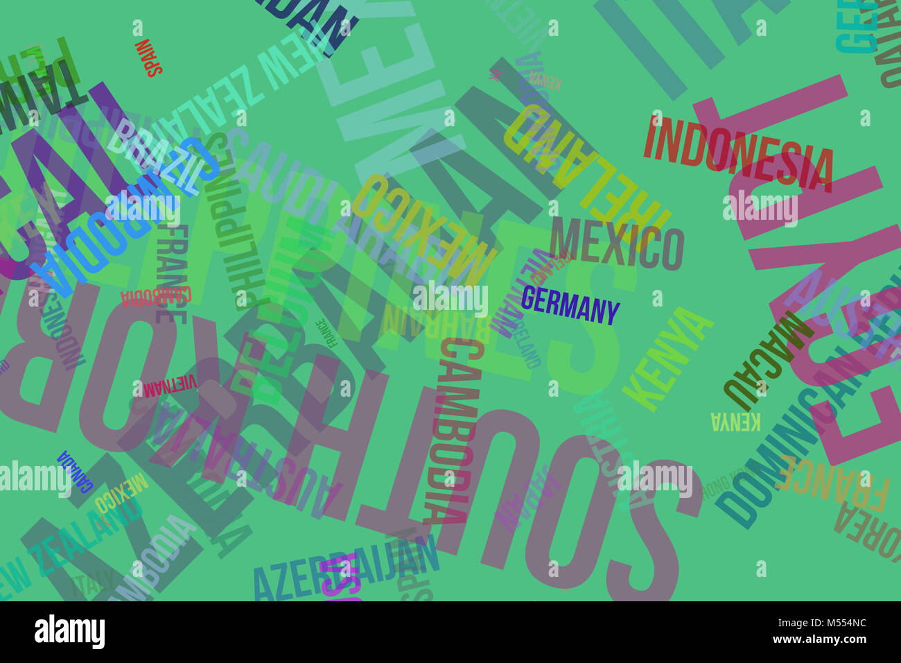 Colorful & blur city names word cloud for travel destinations ...