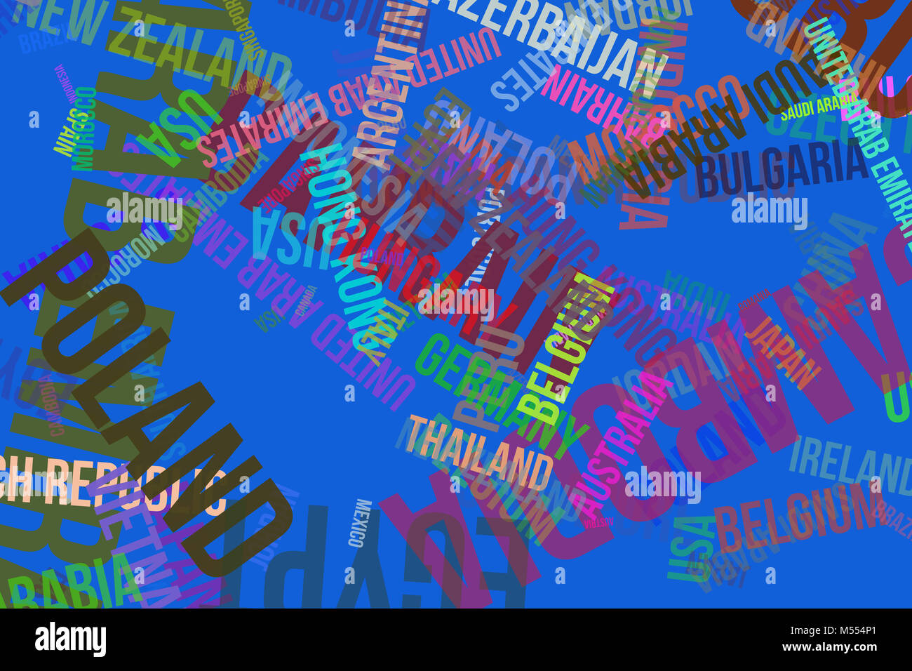 Colorful & blur city names word cloud for travel destinations ...