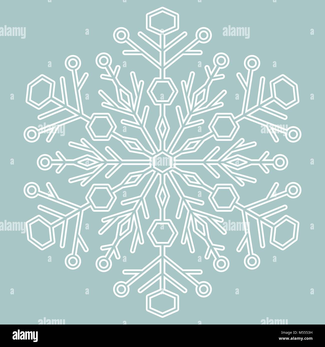 Pretty Vector Round Snowflake Stock Vector Image & Art - Alamy
