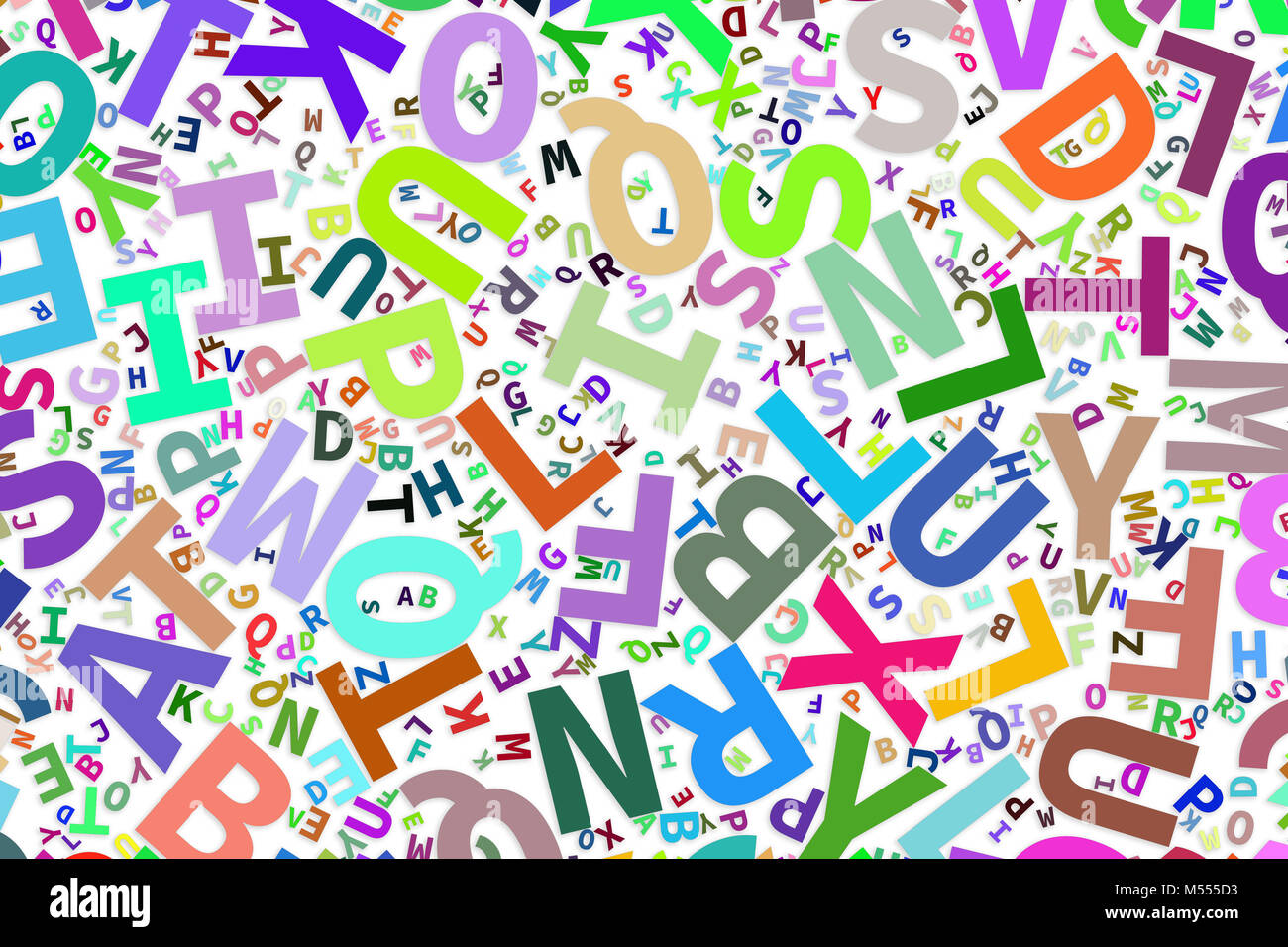 Colorful & blur alphabets letters from A to Z, word cloud for education ...