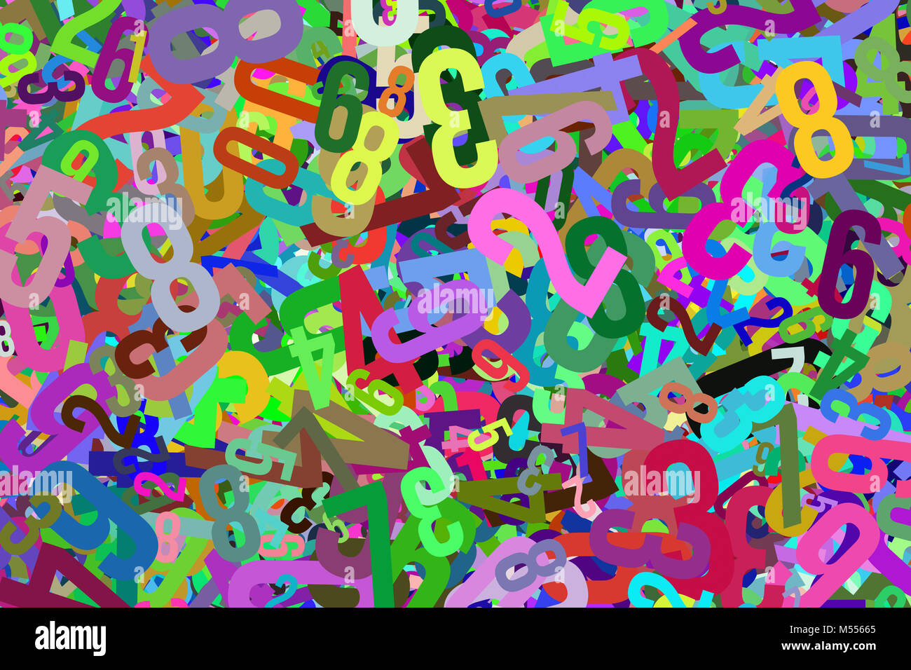 Stack of colorful alphabets letters from 0 to 9 for education or ...