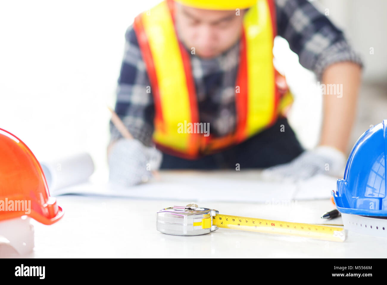 Construction Drawing Man Draft Board High Resolution Stock Photography ...