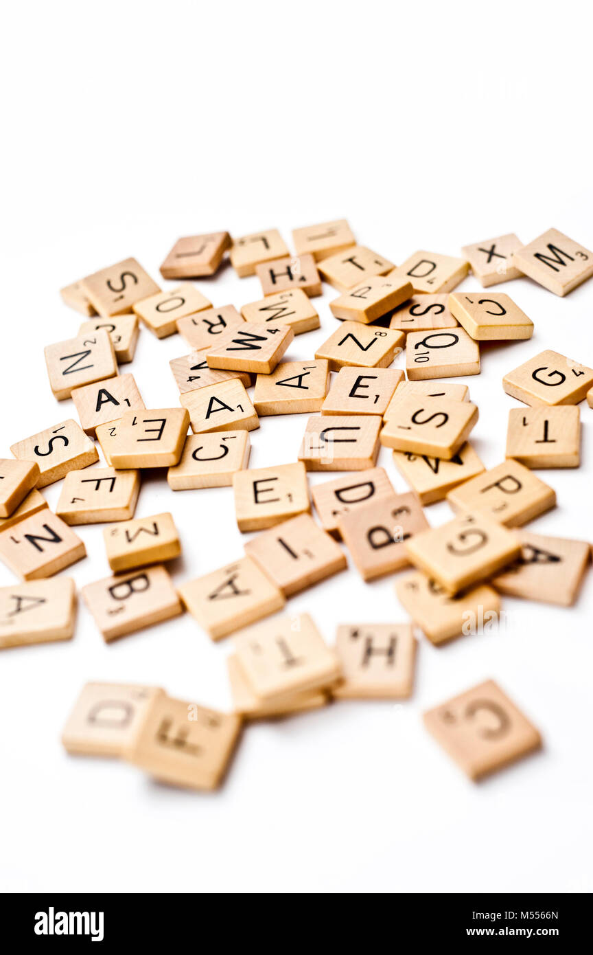 scrabble tiles isolated Stock Photo - Alamy