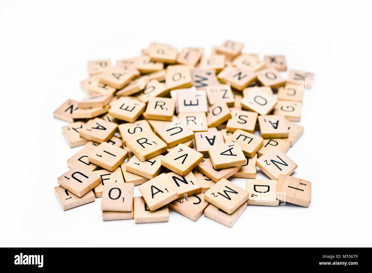 scrabble tiles isolated Stock Photo - Alamy