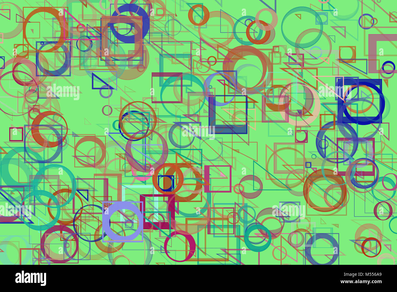 Random circle, square, rectangle & triangle shape, digital generative ...
