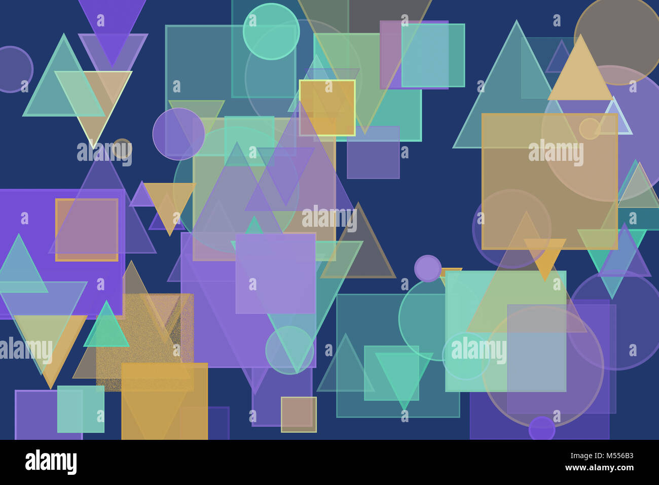 Random circle, square, rectangle & triangle shape, digital generative ...