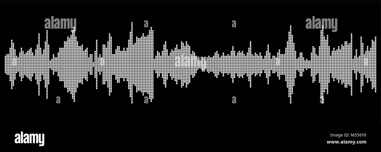 square sound music wave equalizer silhouette isolated on black ...