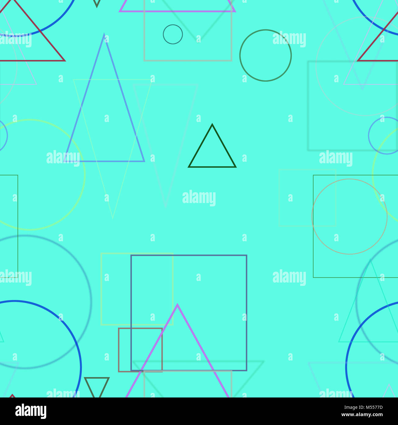 Seamless pattern, Random circle, square, rectangle & triangle shape ...