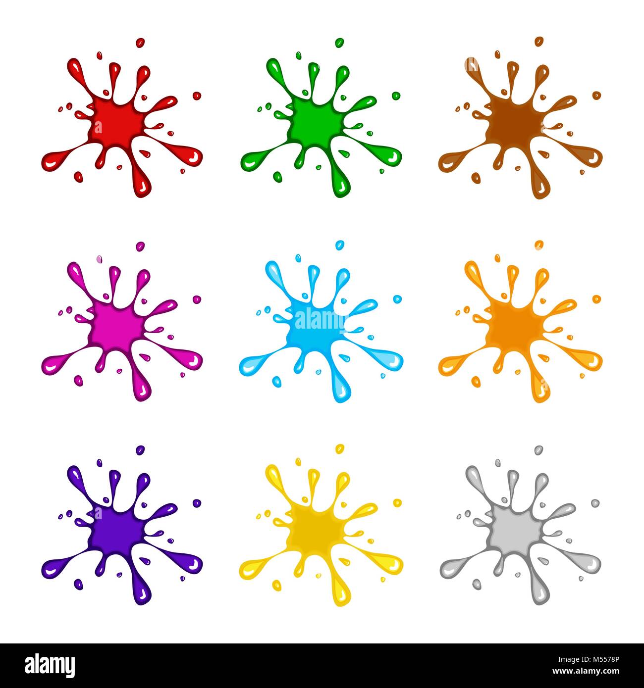 ink paint blob splash set isolated on white background Stock Vector ...