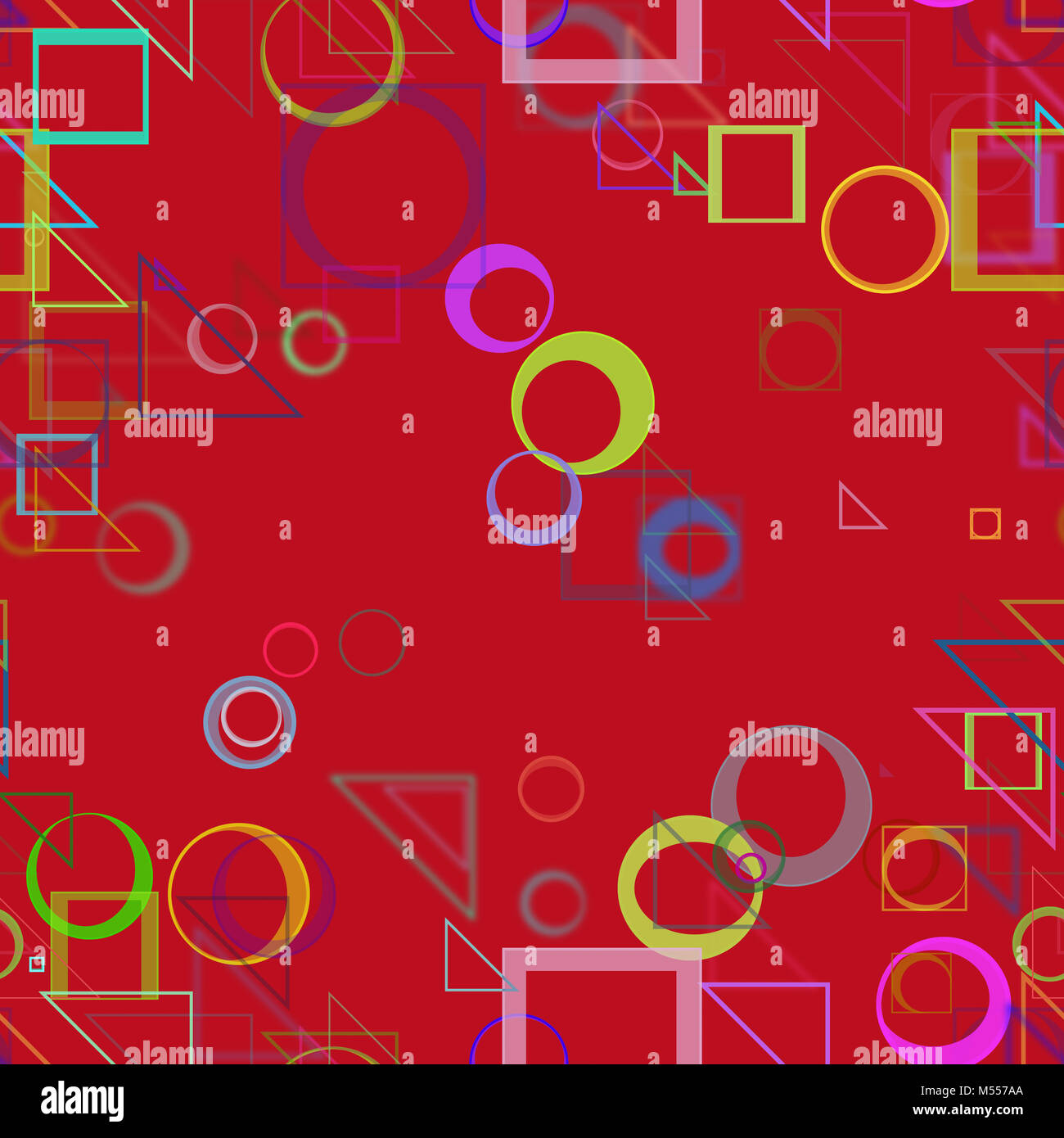 Seamless pattern, Random circle, square, rectangle & triangle shape ...