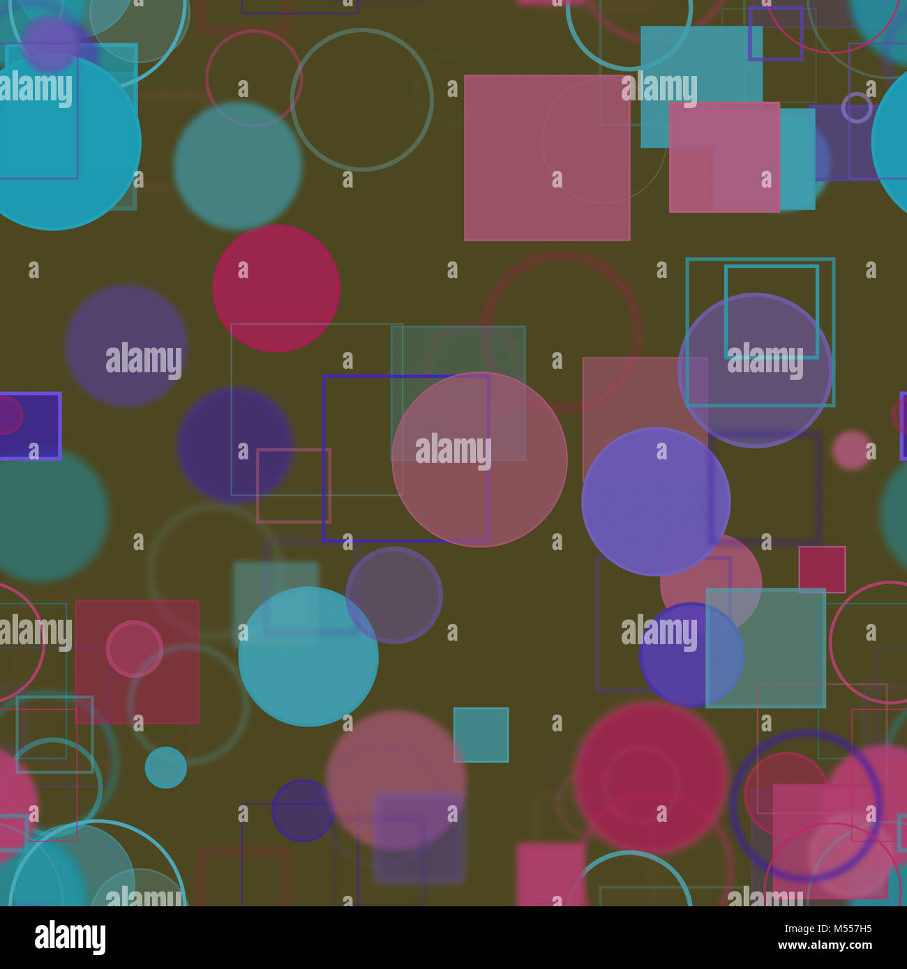 Seamless pattern, Random circle, square & rectangle shape, digital ...