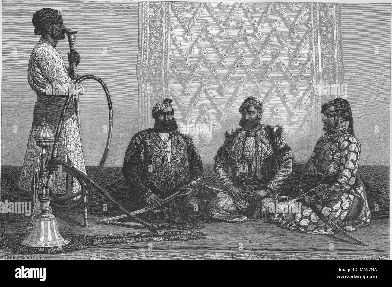 INDIA. Gentlemen of Bihar, antique engraving 1878 Stock Photo - Alamy