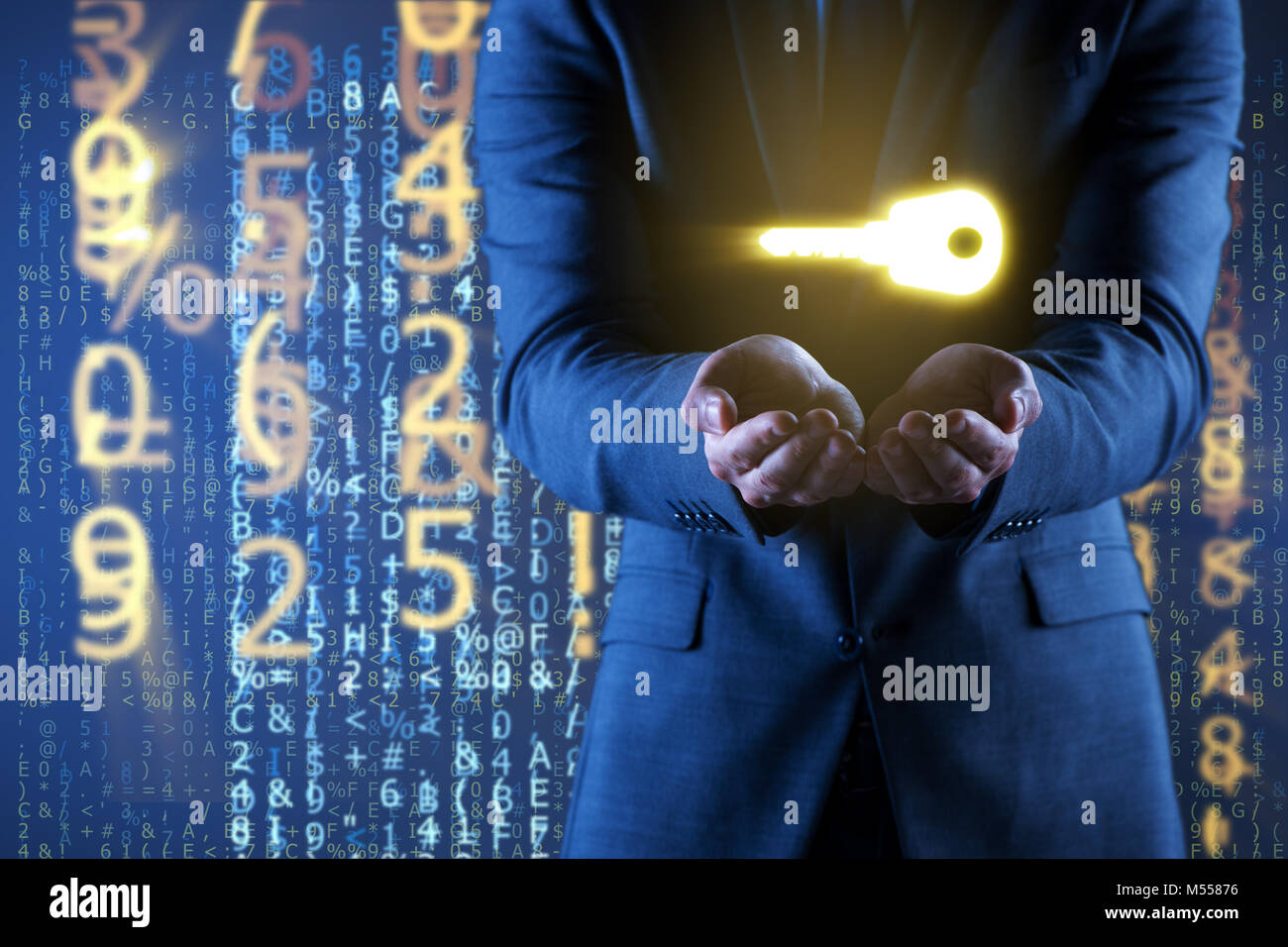 The businessman in digital security concept Stock Photo - Alamy