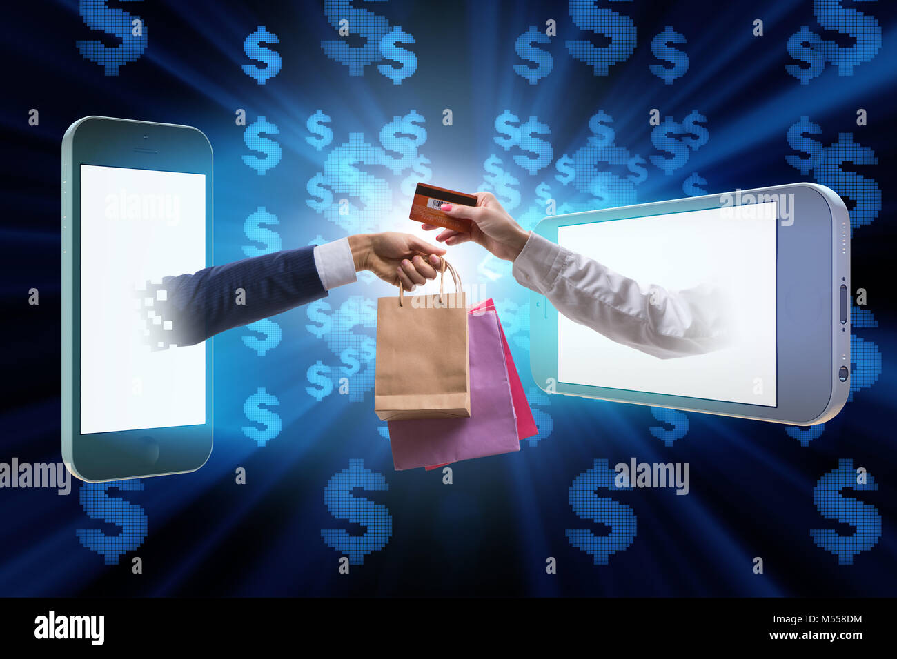 The online shopping through buying from internet Stock Photo - Alamy