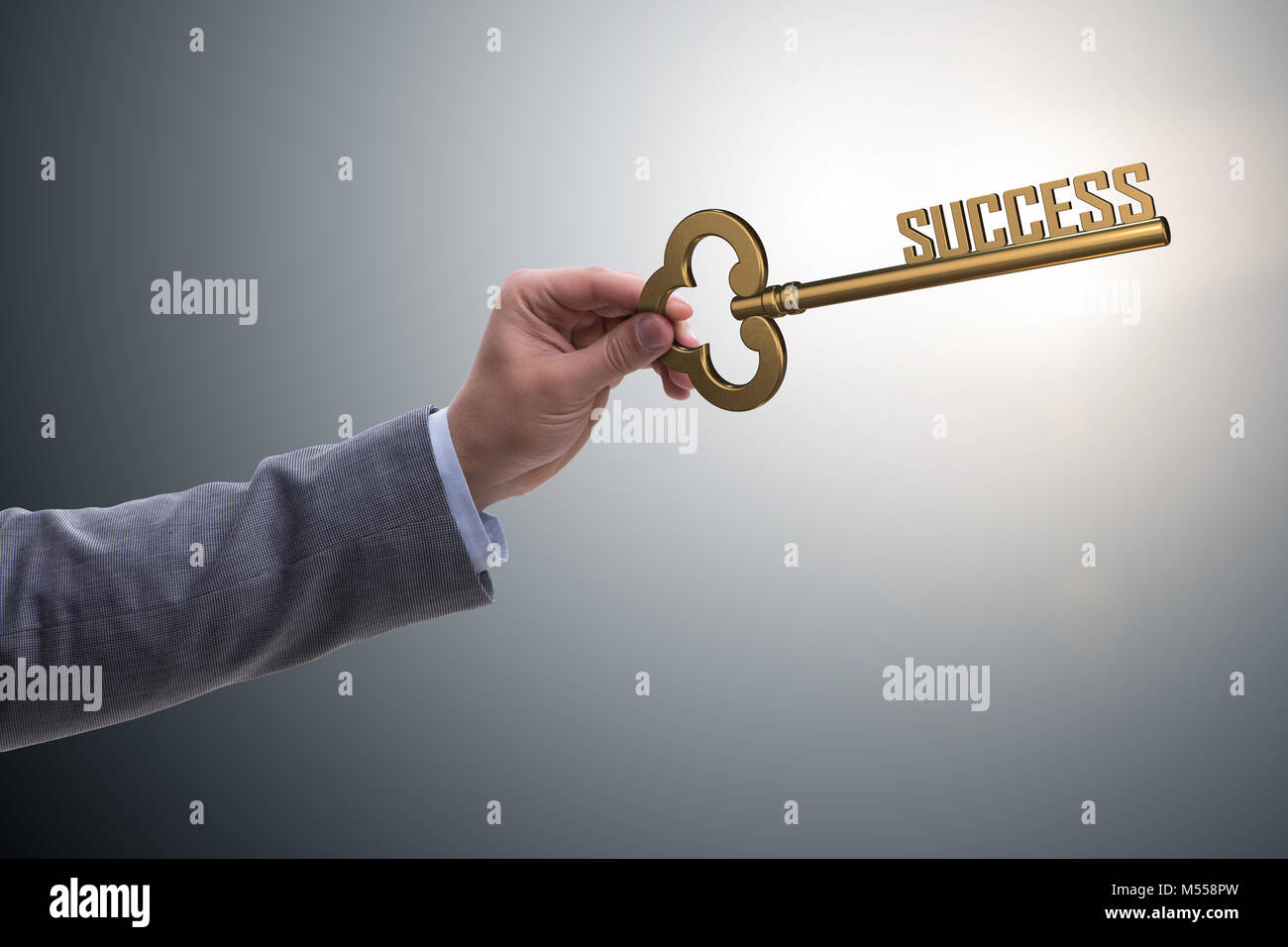 The businessman with key to success business concept Stock Photo - Alamy