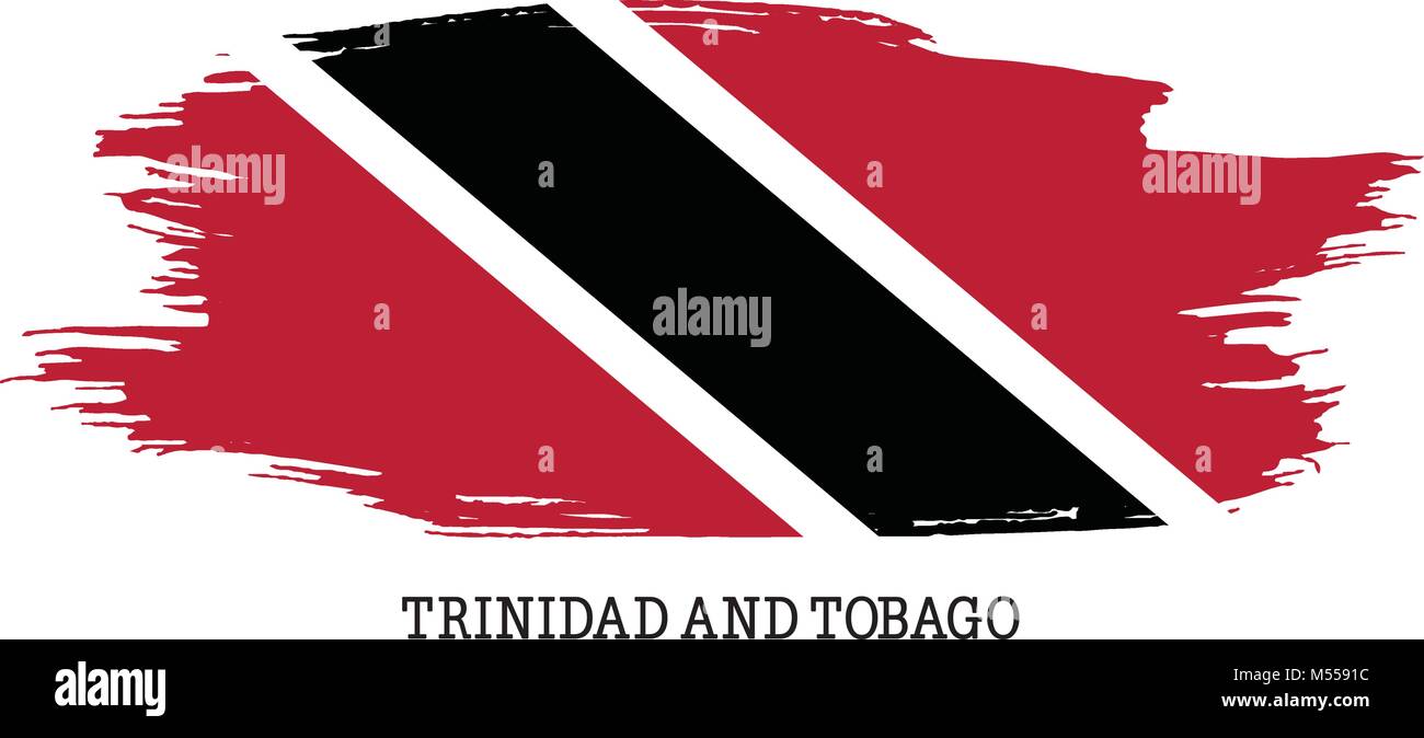 Trinidad and Tobago flag vector grunge paint stroke Stock Vector Image & Art - Alamy