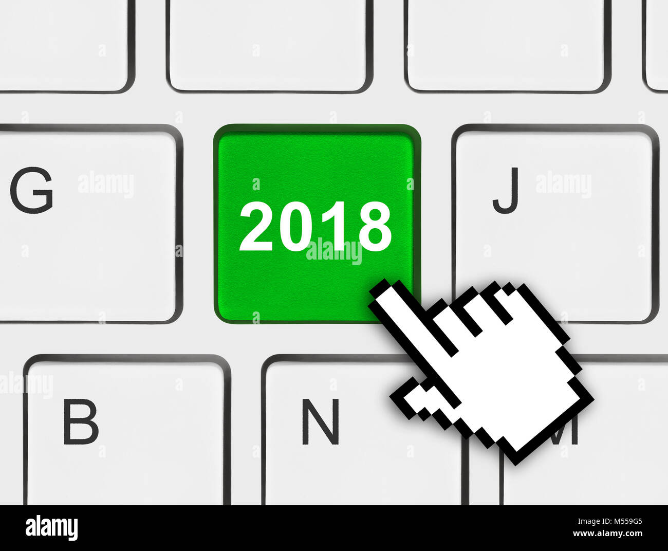 Computer keyboard with 2018 key Stock Photo - Alamy